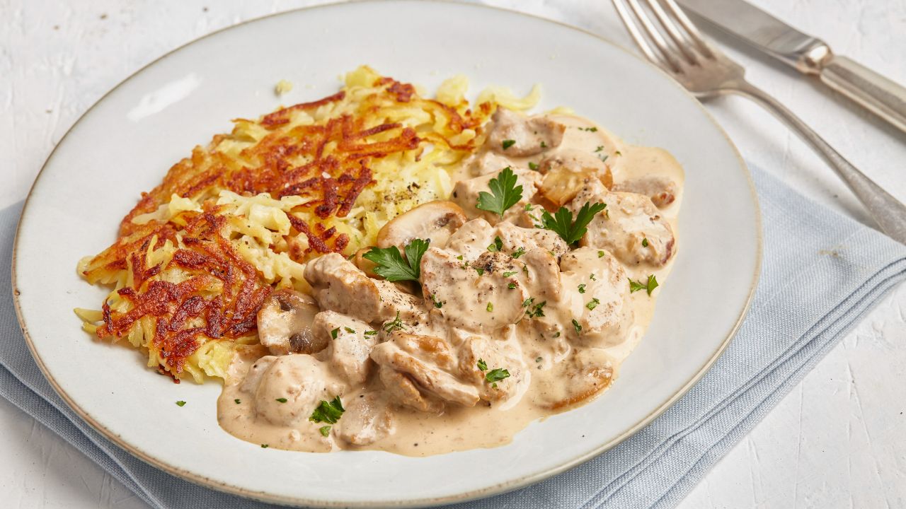 Zürcher Geschnetzeltes mit cremiger Champignonsauce